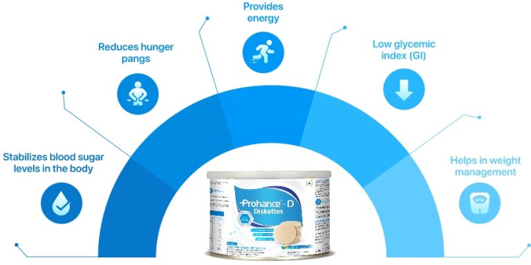 Prohance - D Diskettes Vanilla: Nutritional Snack for Diabetic People